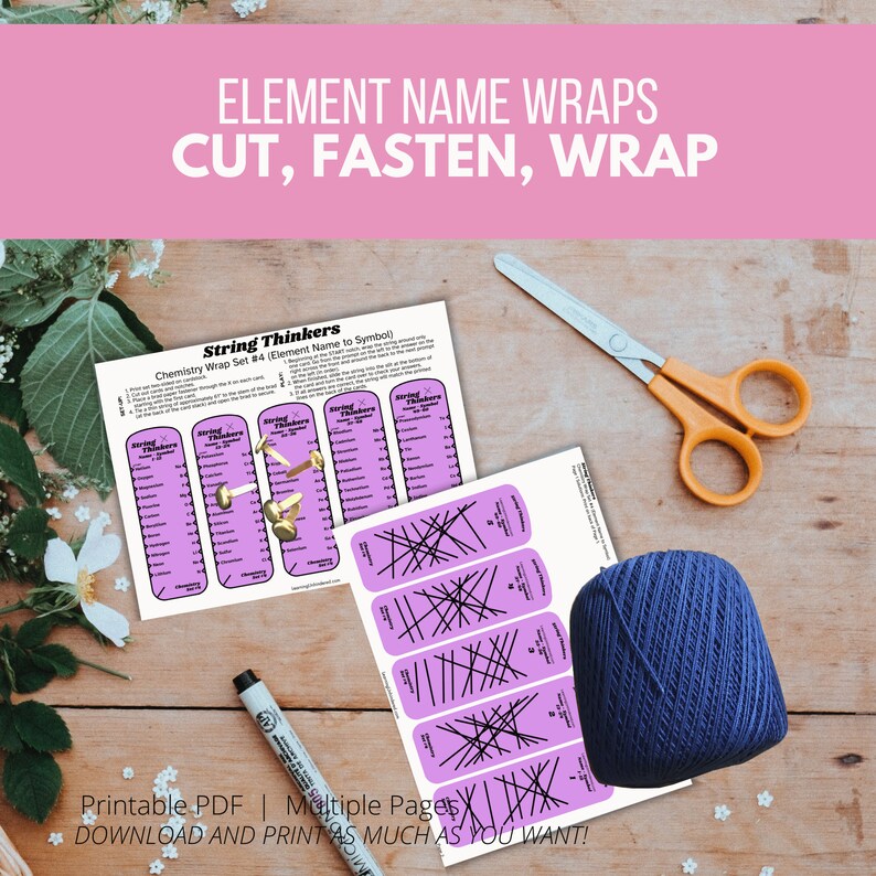 Periodic Table Element Names: String Thinkers Chemistry Wraps, Self ...