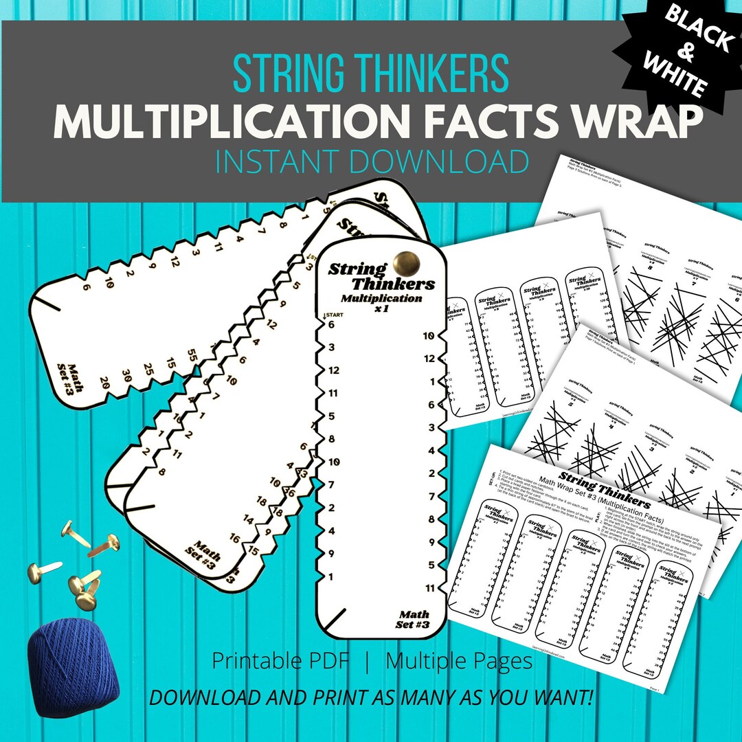 Multiplication Facts: String Thinkers Math Wrap Set 3 - Etsy