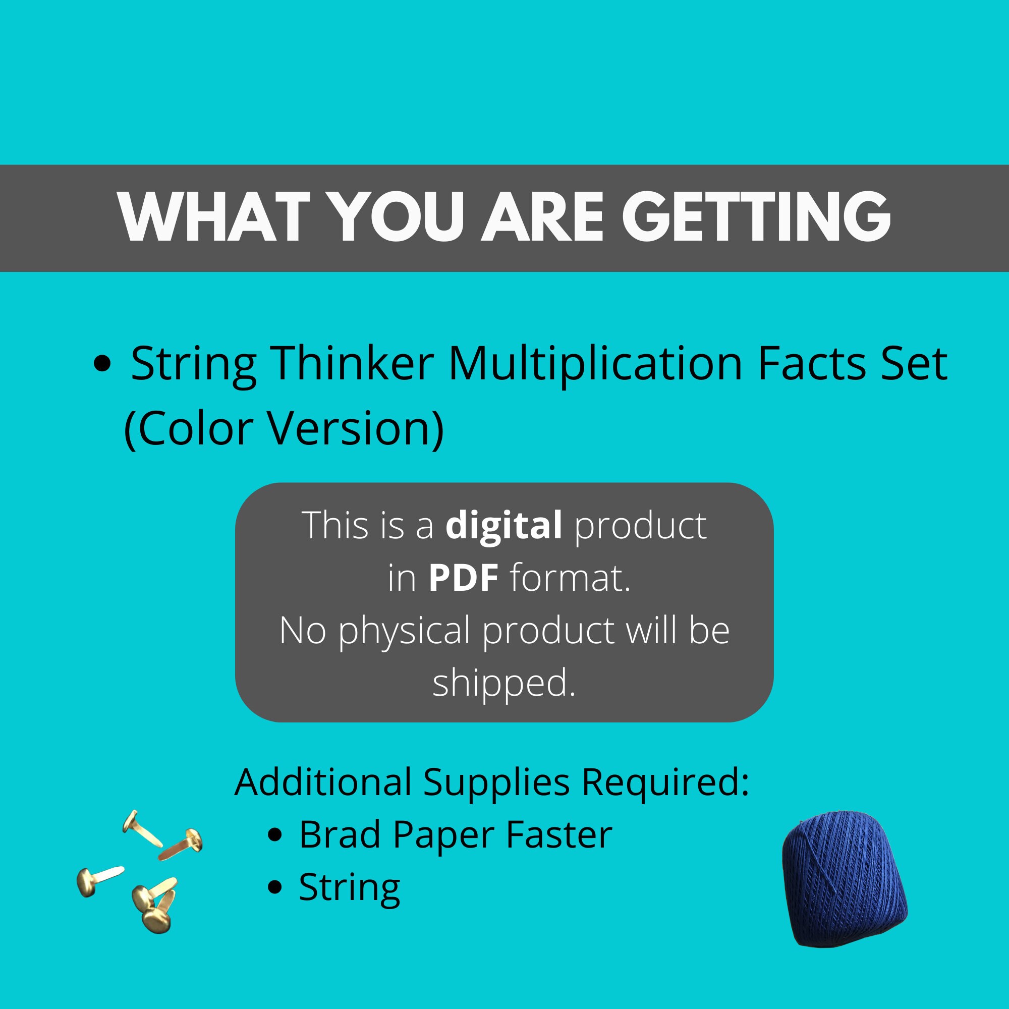 Multiplication Facts: String Thinkers Math Wrap Set #3, Self-correcting ...