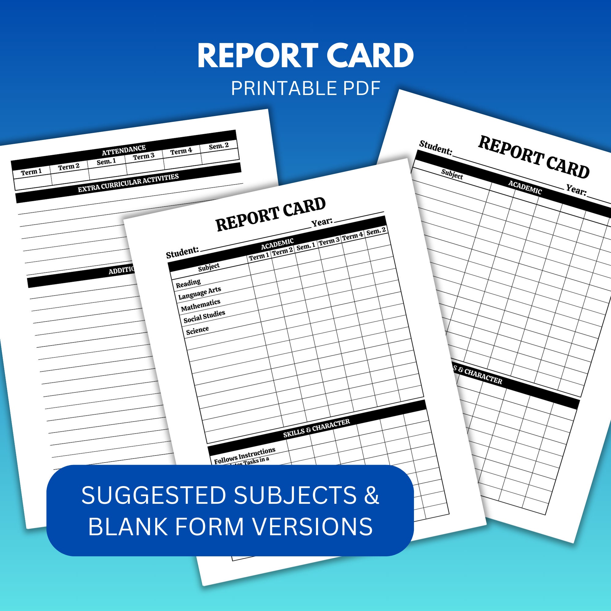 Homeschool Records Pack Printable Portfolio Forms Attendance, Hours ...