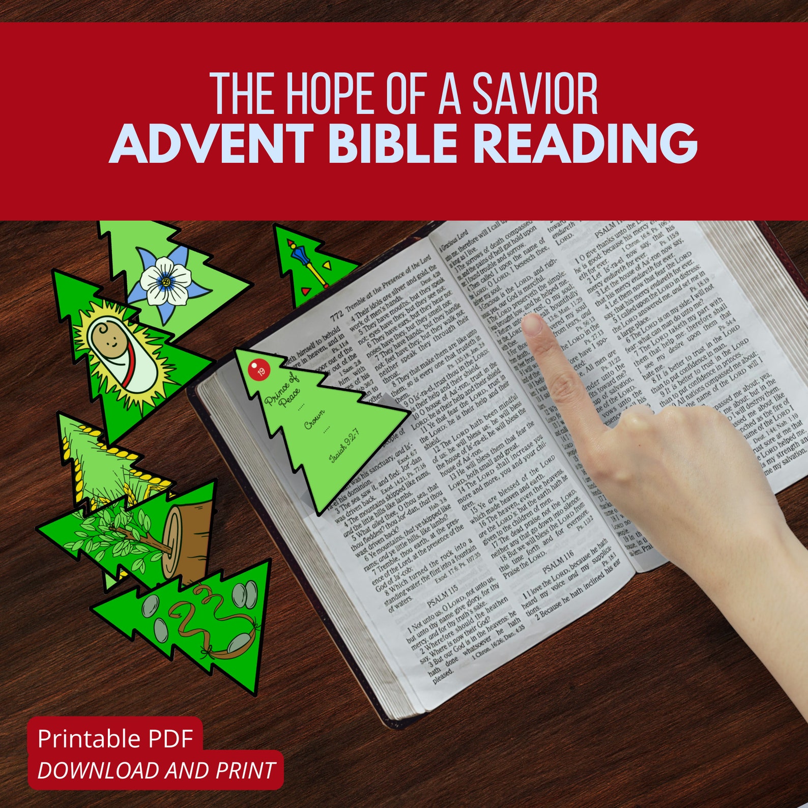 Jesse Tree Advent Decoration, Printable Christmas Devotional Activity ...