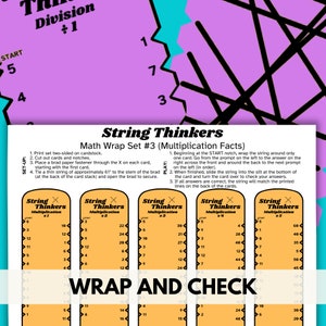 Math Facts: String Thinkers Math Wrap Bundle, Self-correcting Flashcard ...