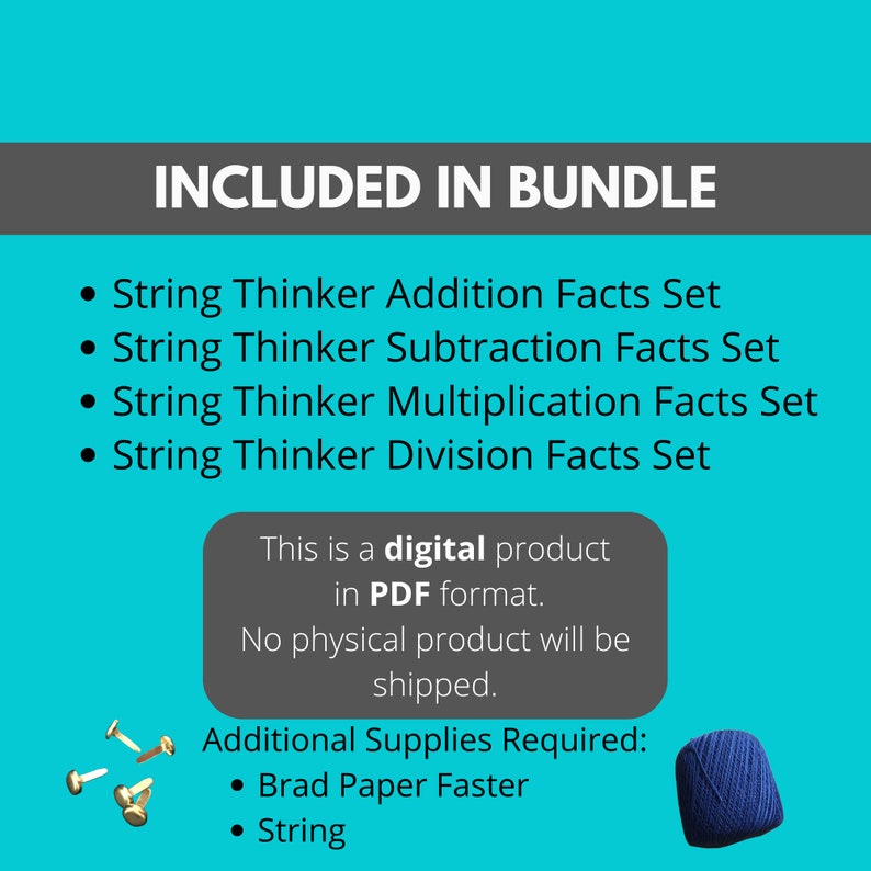Math Facts: String Thinkers Math Wrap Bundle Self-correcting - Etsy
