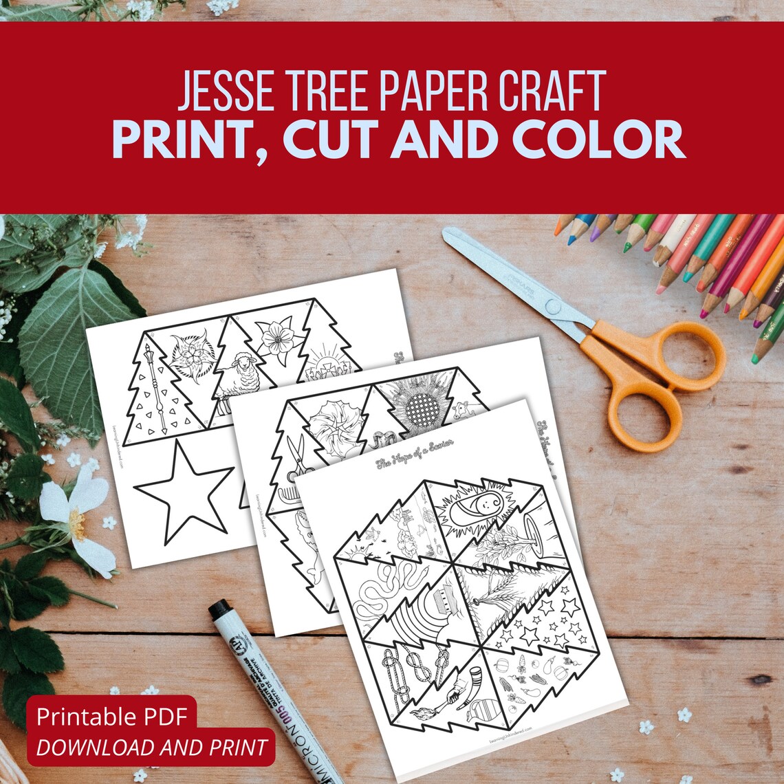 Jesse Tree Advent Decoration, Printable Christmas Devotional Activity ...