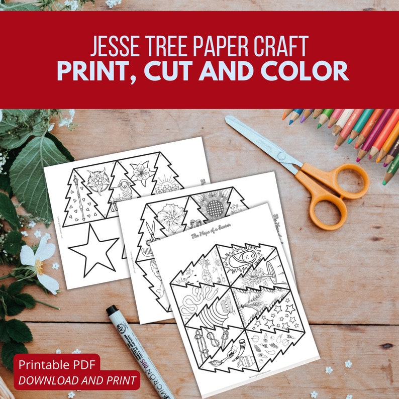 Jesse Tree Advent Decoration, Printable Christmas Devotional Activity ...