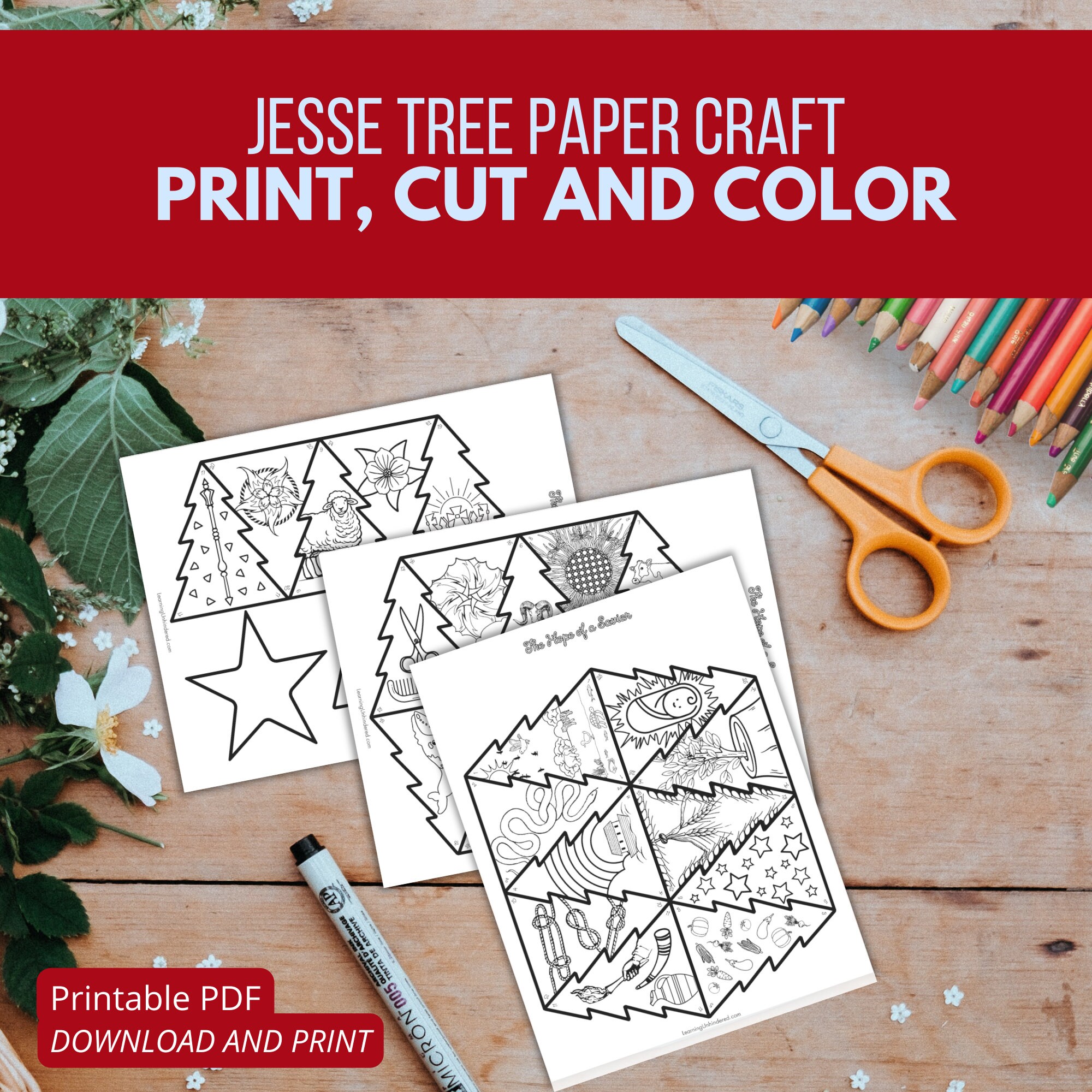 Jesse Tree Advent Decoration, Printable Christmas Devotional Activity ...