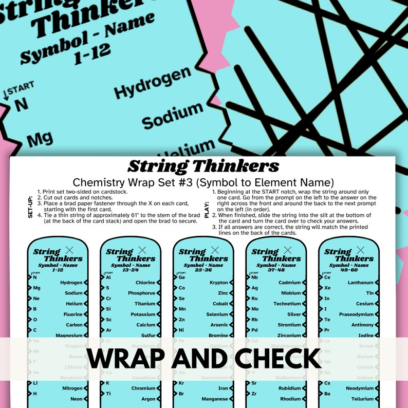Periodic Table Element Names: String Thinkers Chemistry Wraps, Self ...