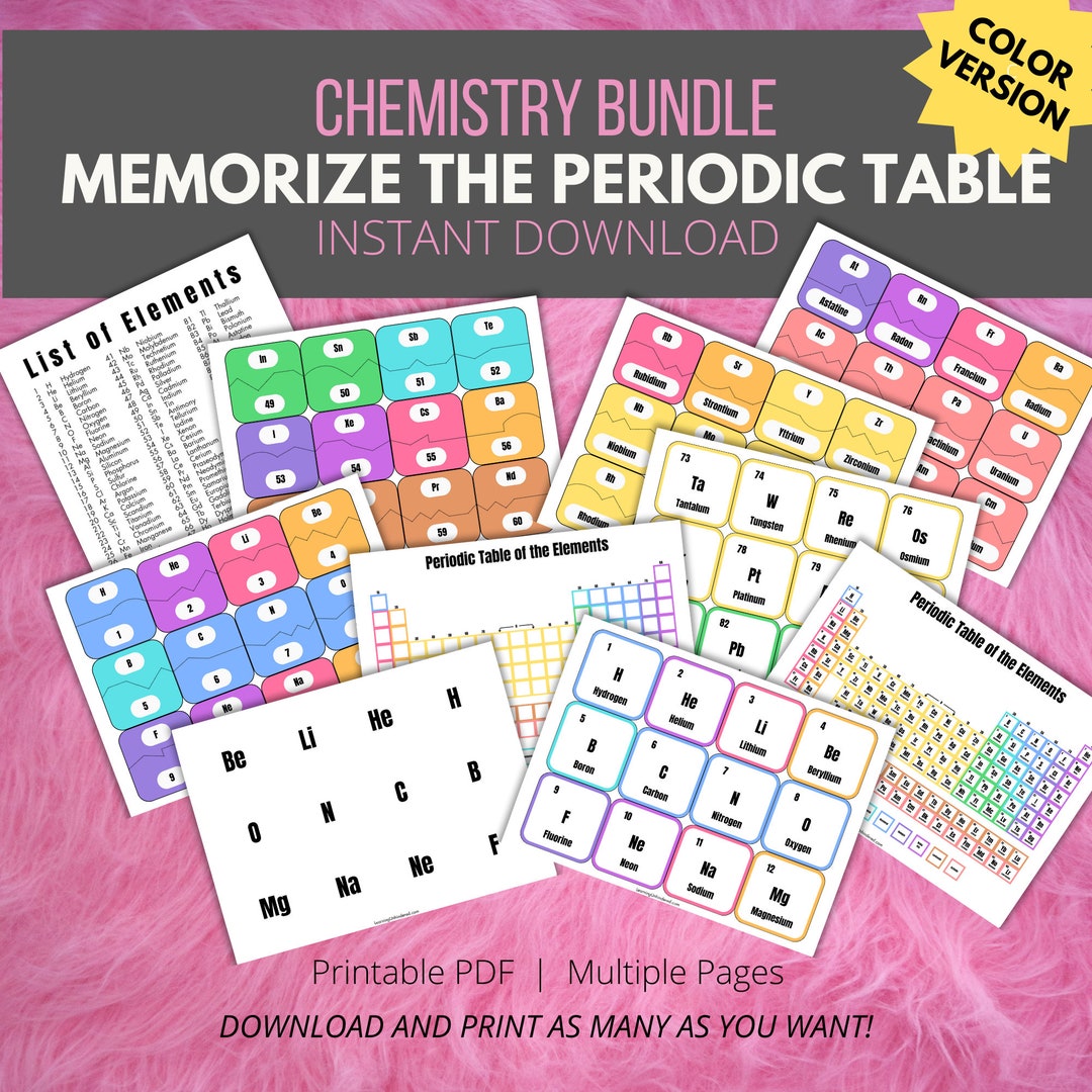Memorize the Periodic Table Chemistry Bundle for High School / College ...