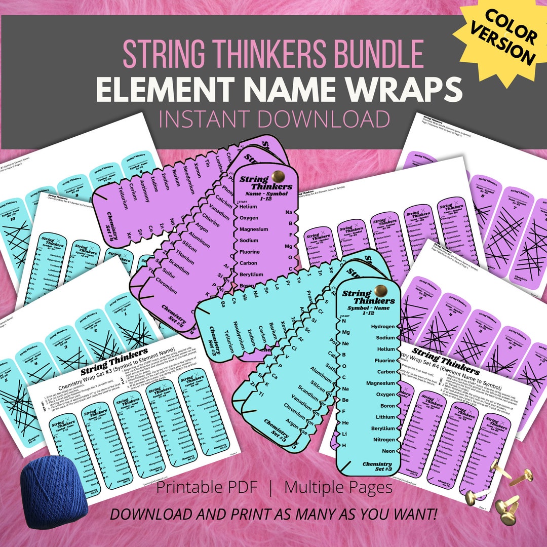 Periodic Table Element Names: String Thinkers Chemistry Wraps, Self ...