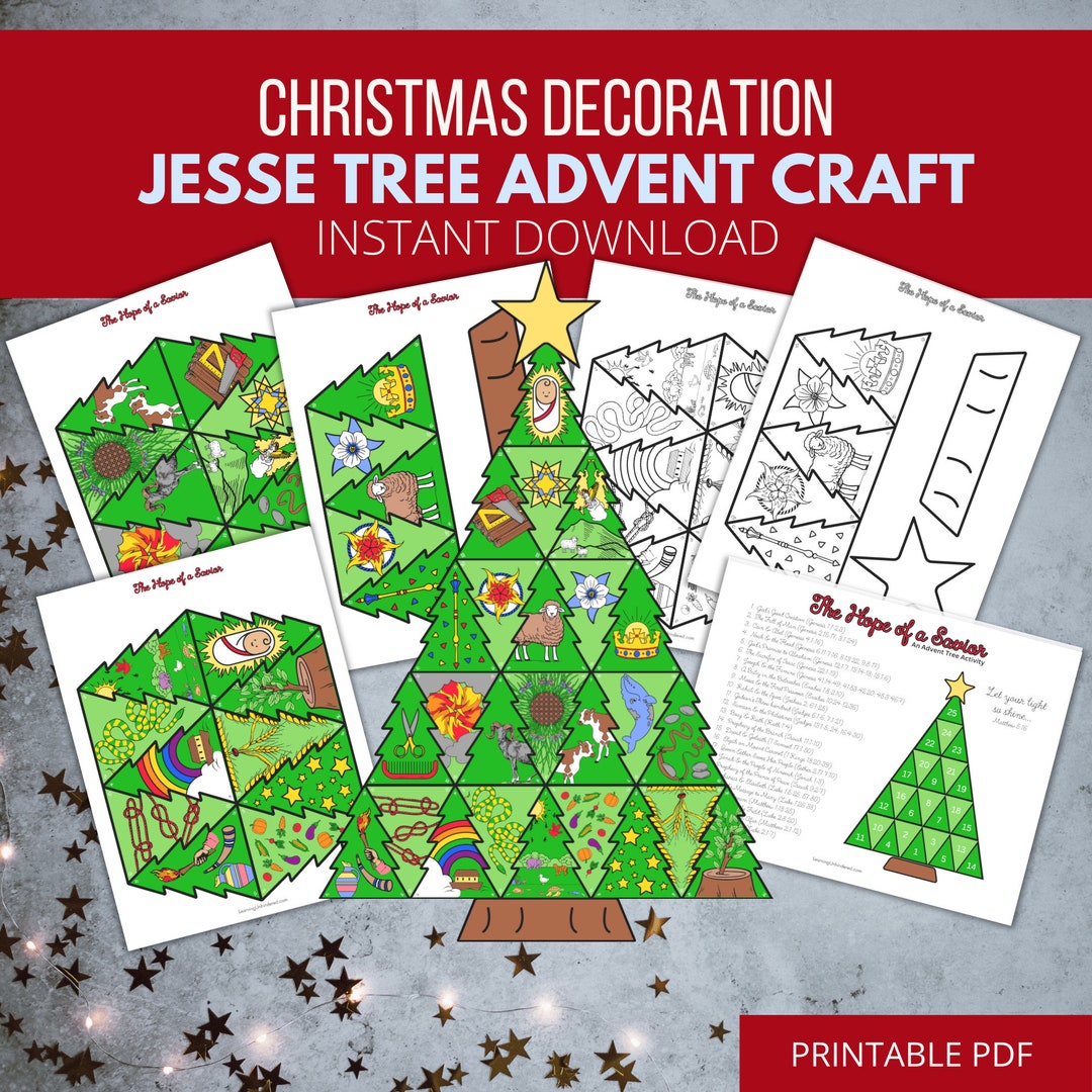 Jesse Tree Advent Decoration, Printable Christmas Devotional Activity ...