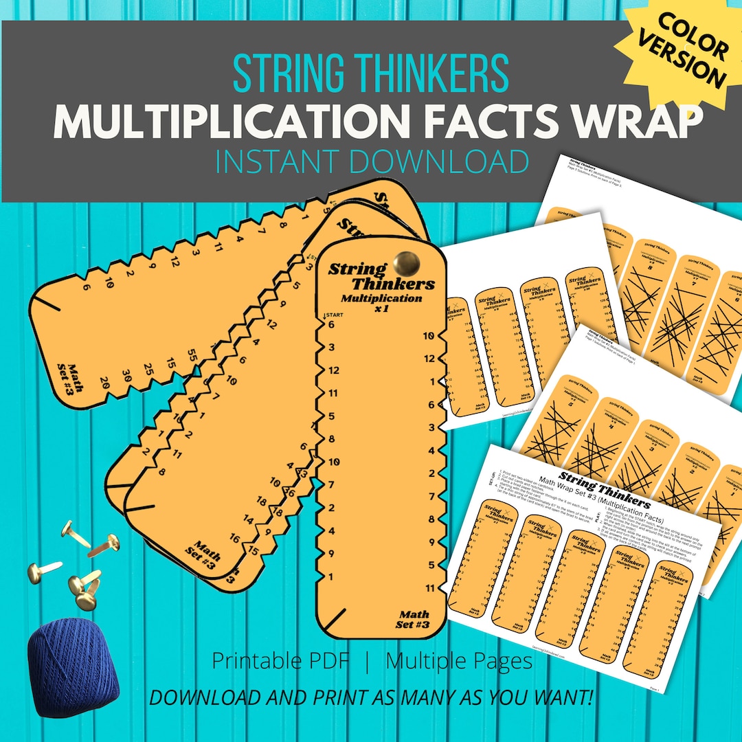 Multiplication Facts: String Thinkers Math Wrap Set #3, Self-correcting Flashcard Alternative ...