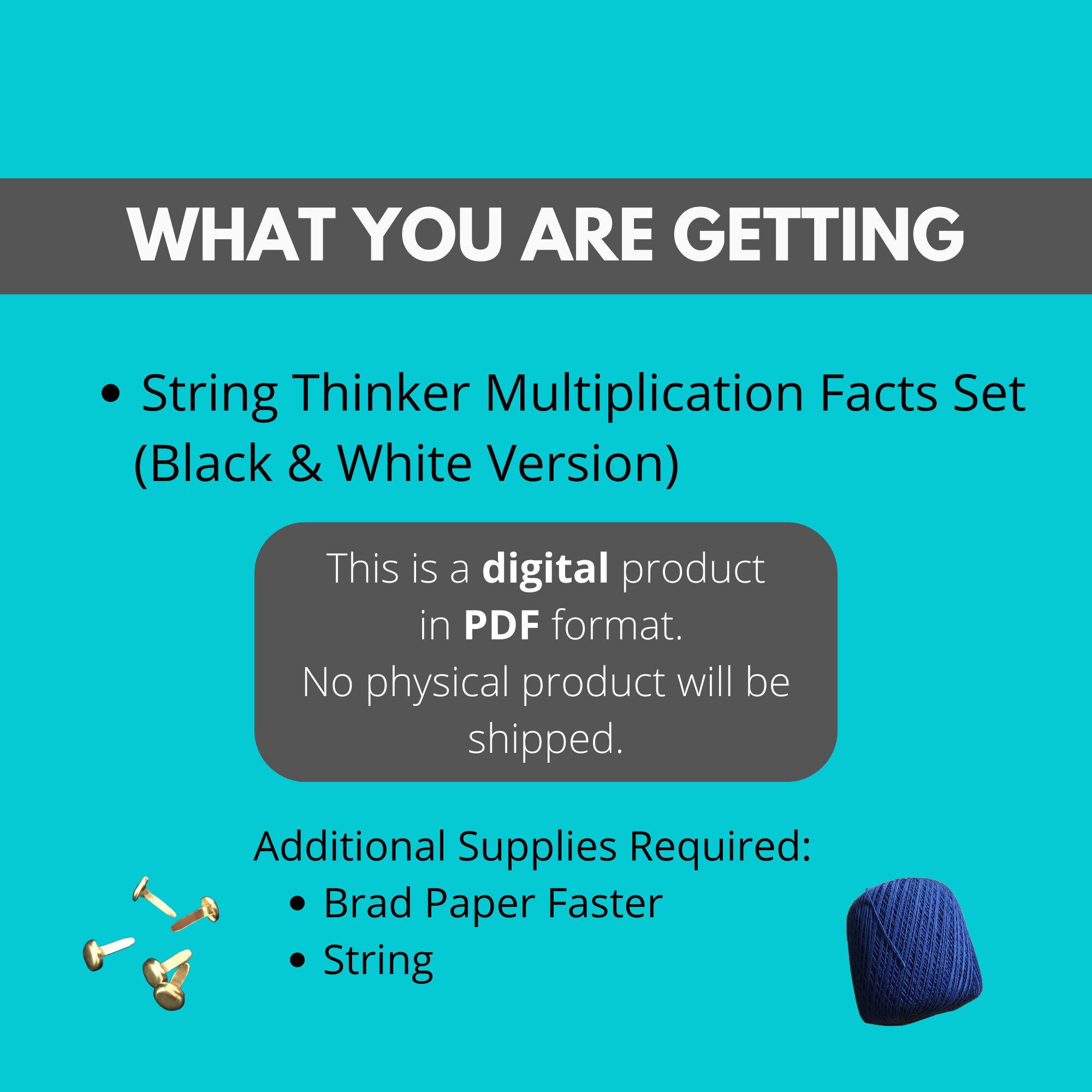 Multiplication Facts: String Thinkers Math Wrap Set #3, Self-correcting ...