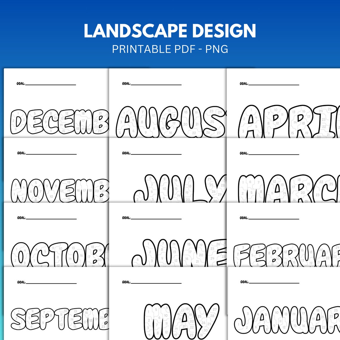 Monthly Habit Tracker Names of the Month Coloring Printable, Habit ...