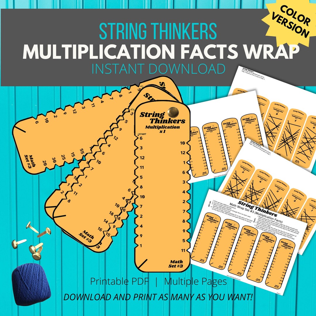 Multiplication Facts: String Thinkers Math Wrap Set 3 - Etsy