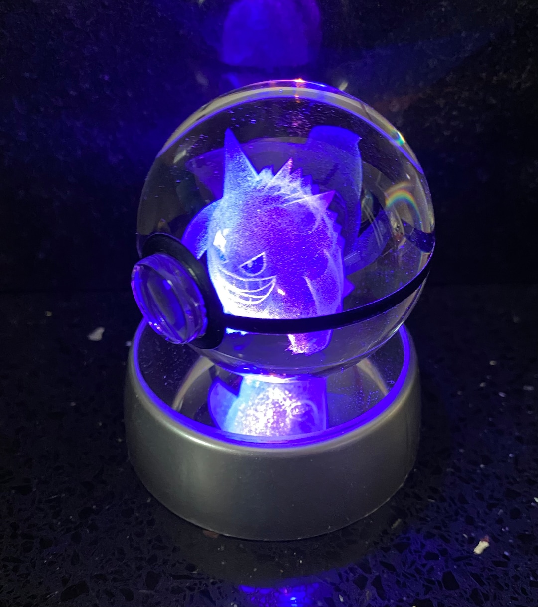 Pokémon LED Night Light Crystal Pokeball With Base FREE UK - Etsy