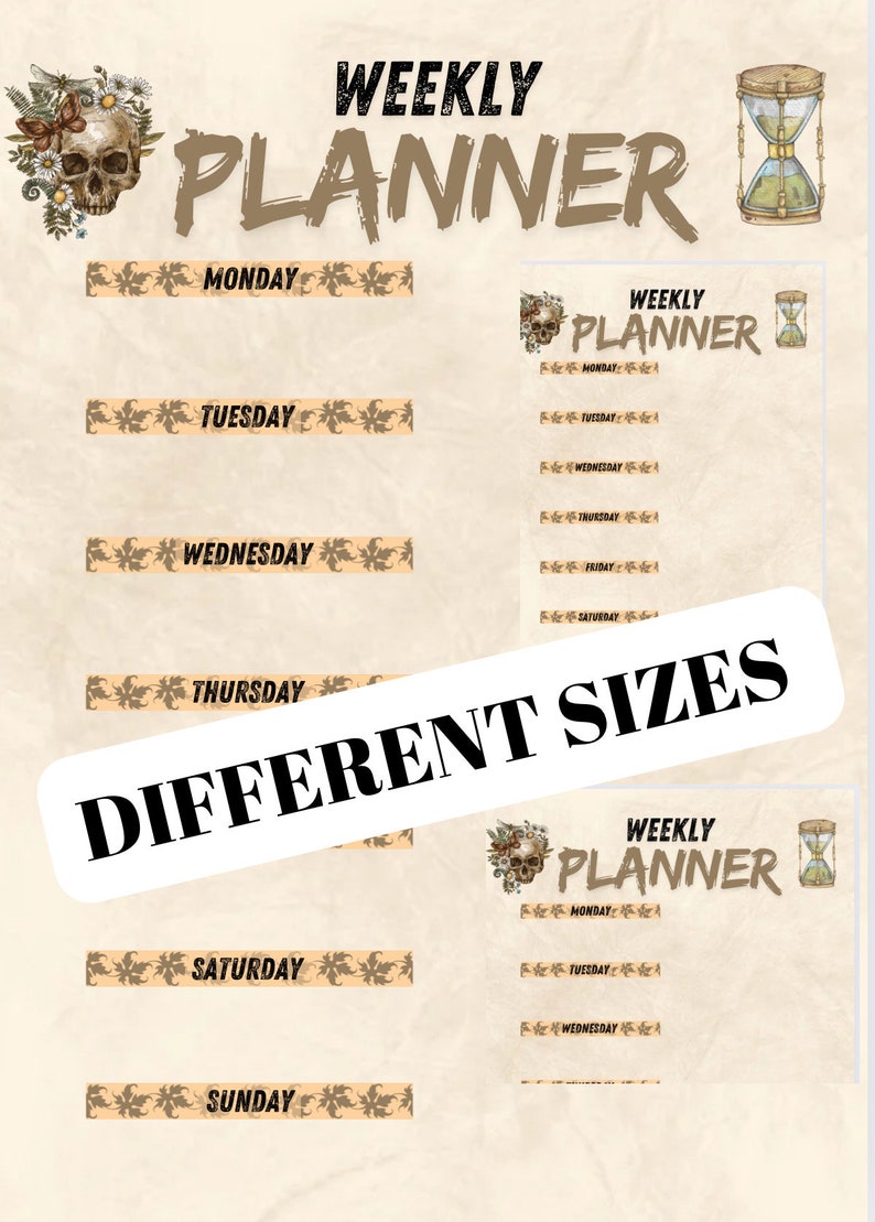 Weekly Planner Printable 4 in 1 Printable Weekly Task List PDF, A5 ...
