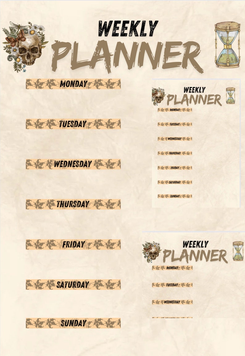 Weekly Planner Printable 4 in 1 Printable Weekly Task List PDF, A5 ...