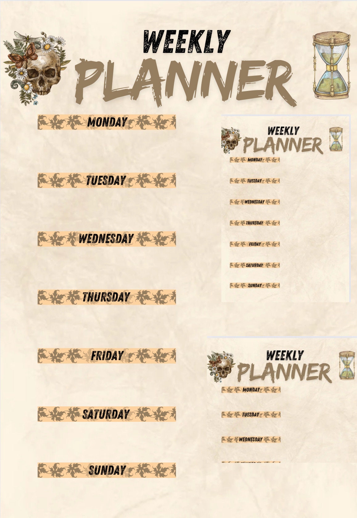 Weekly Planner Printable 4 in 1 Printable Weekly Task List PDF, A5 ...