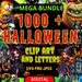 Mega Bundle Halloween , Halloween Clipart , Halloween Alphabet Letters ...