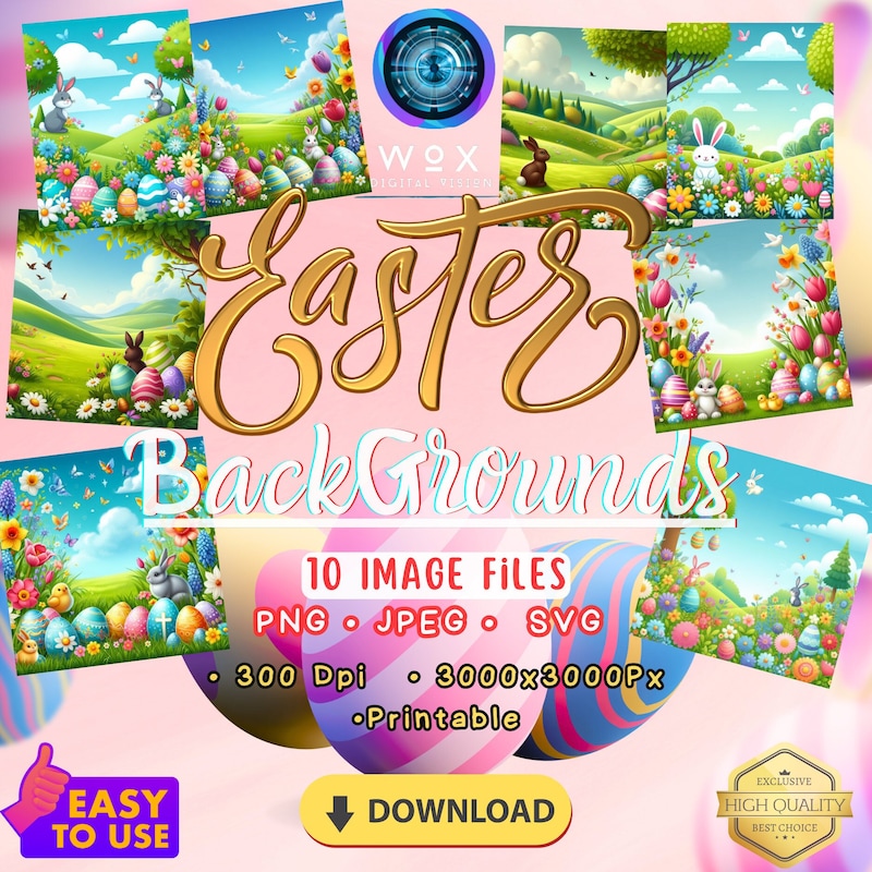 Easter Backdrop Clip Art - Etsy