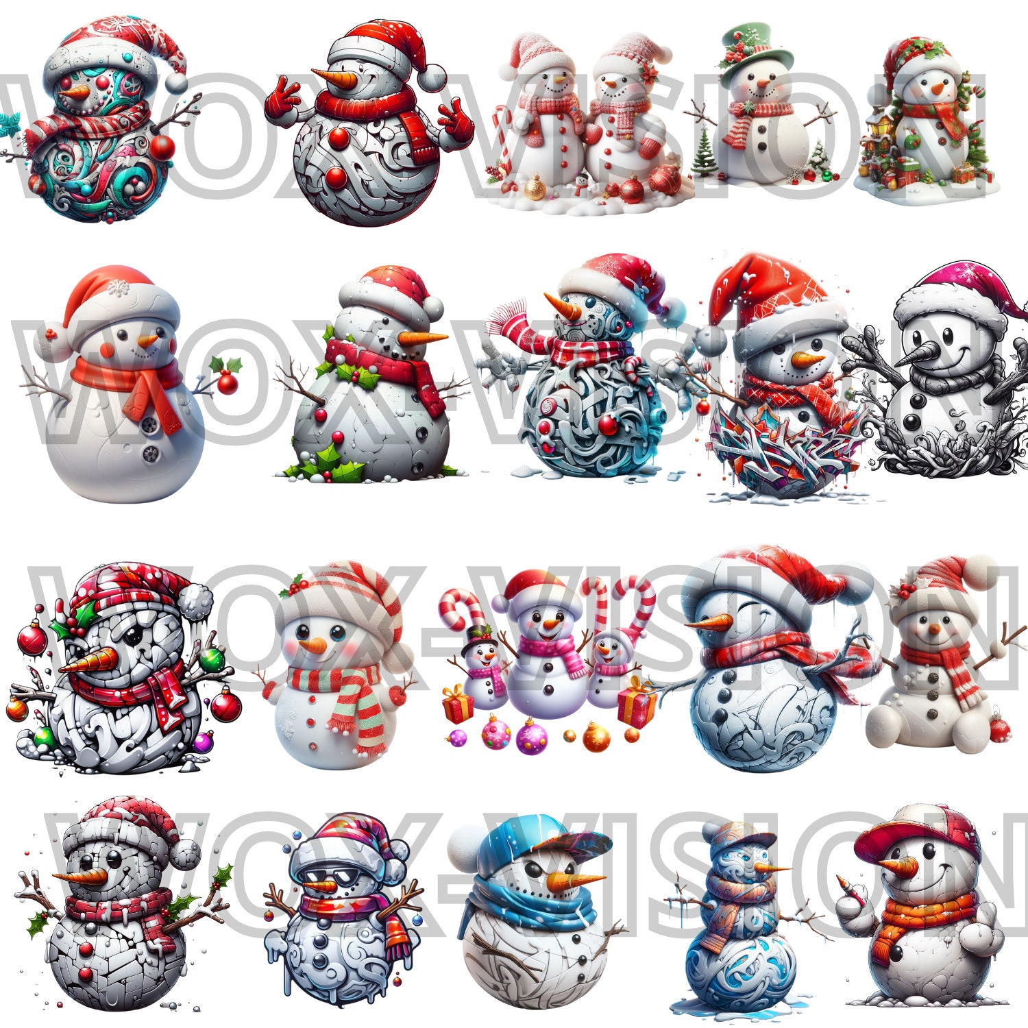 Snowman Svg , Christmas Clipart Png , Snowman Png Bundle, Xmas Snowman ...