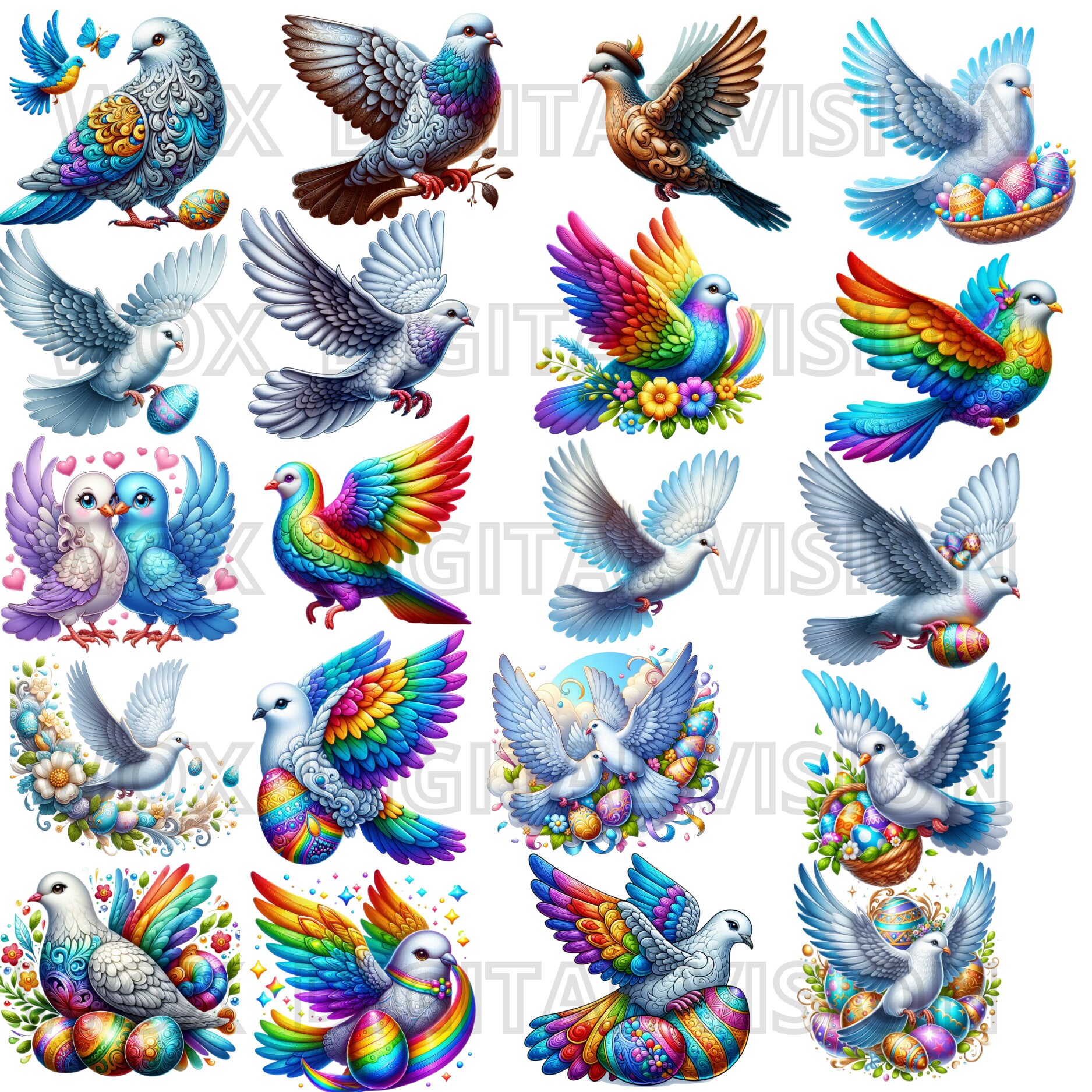 Easter Dove Clip Art Png Digital Download,easter Doves Png,bird Clip ...