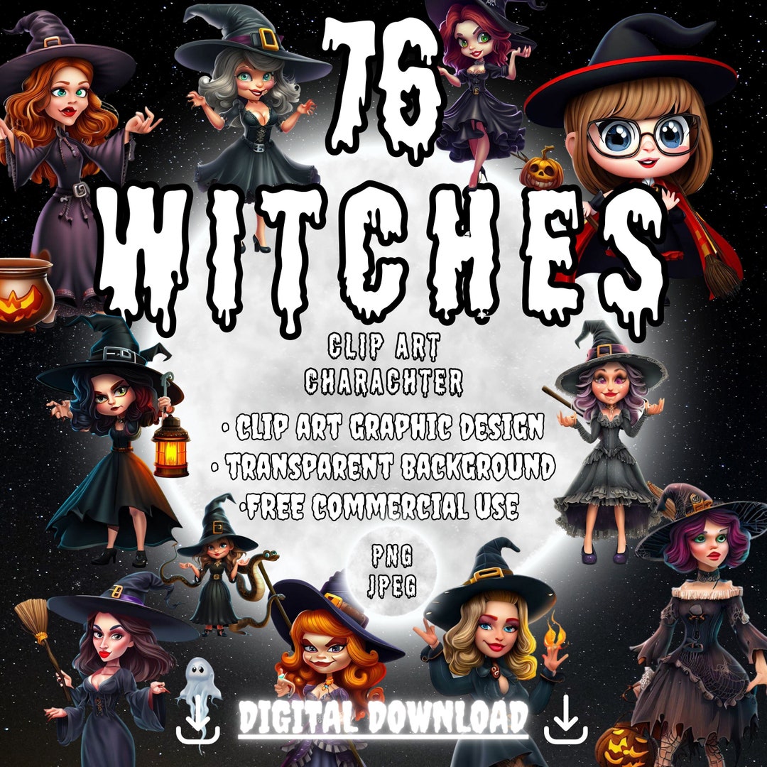 Witches Characters Halloween Clip Art Best Witch Horror Png Download ...