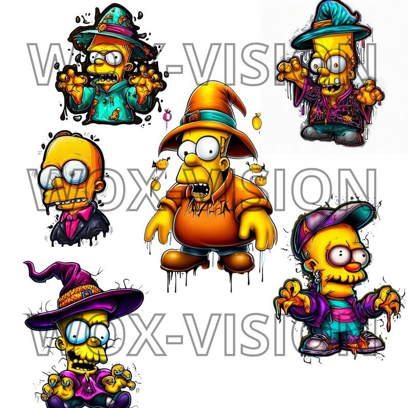 Simpsons Halloween Clipart, Simpsons Sublimation, Springfield ...