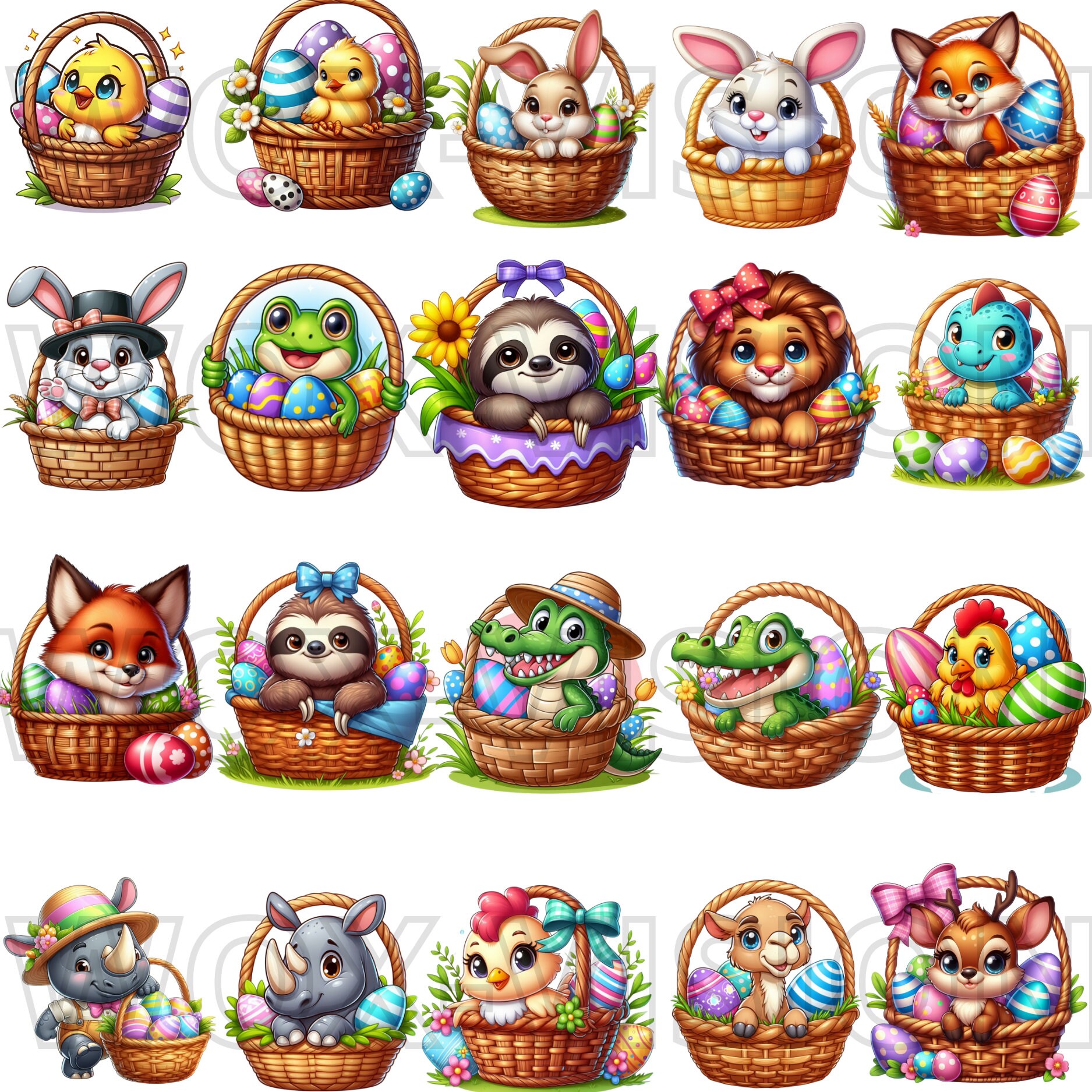 Easter Animal Clip Art PNG Spring Baby Animal Download,easter Animal ...