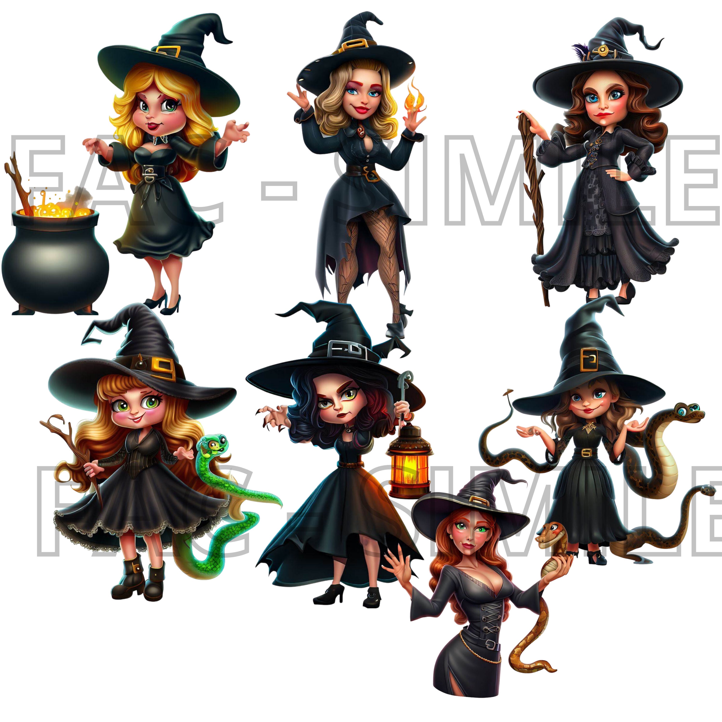 Characters Witches Halloween Clip Art Best Witch Horror Happy Halloween ...