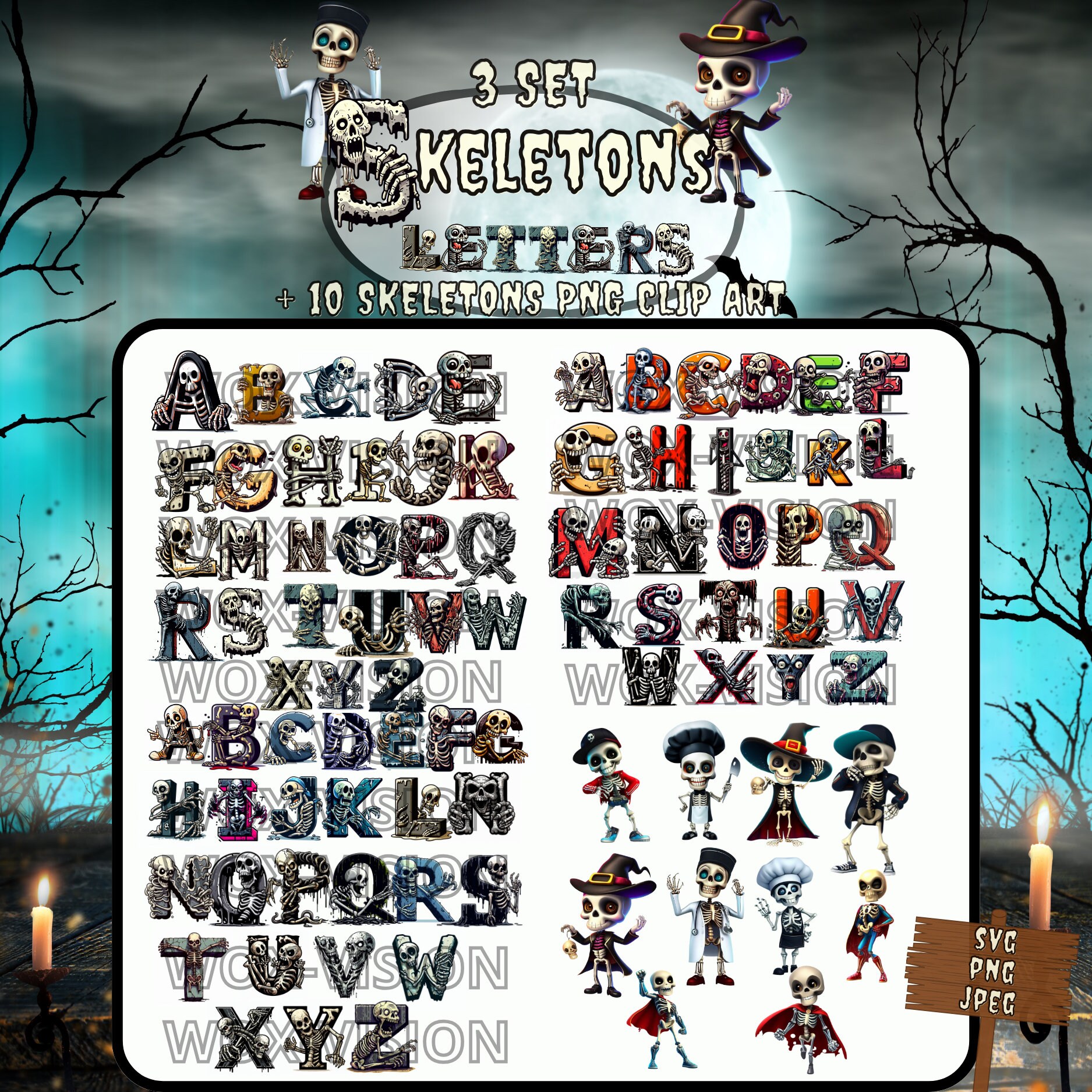 Mega Bundle Halloween , Halloween Clipart , Halloween Alphabet Letters ...