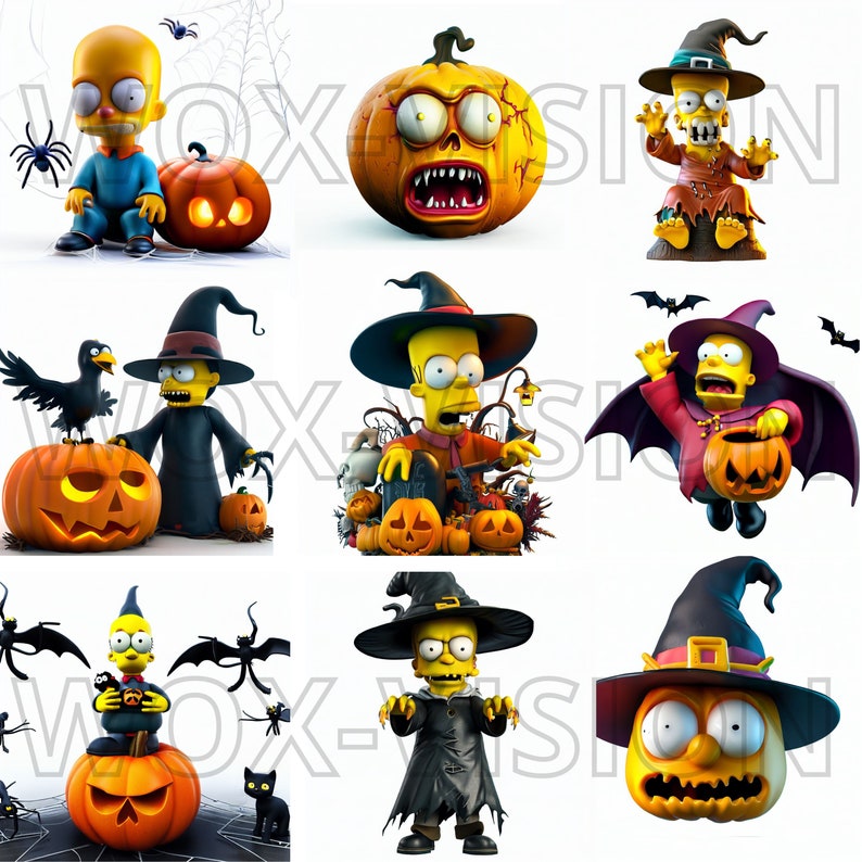 Simpsons Halloween Clipart, Simpsons Sublimation, Springfield ...
