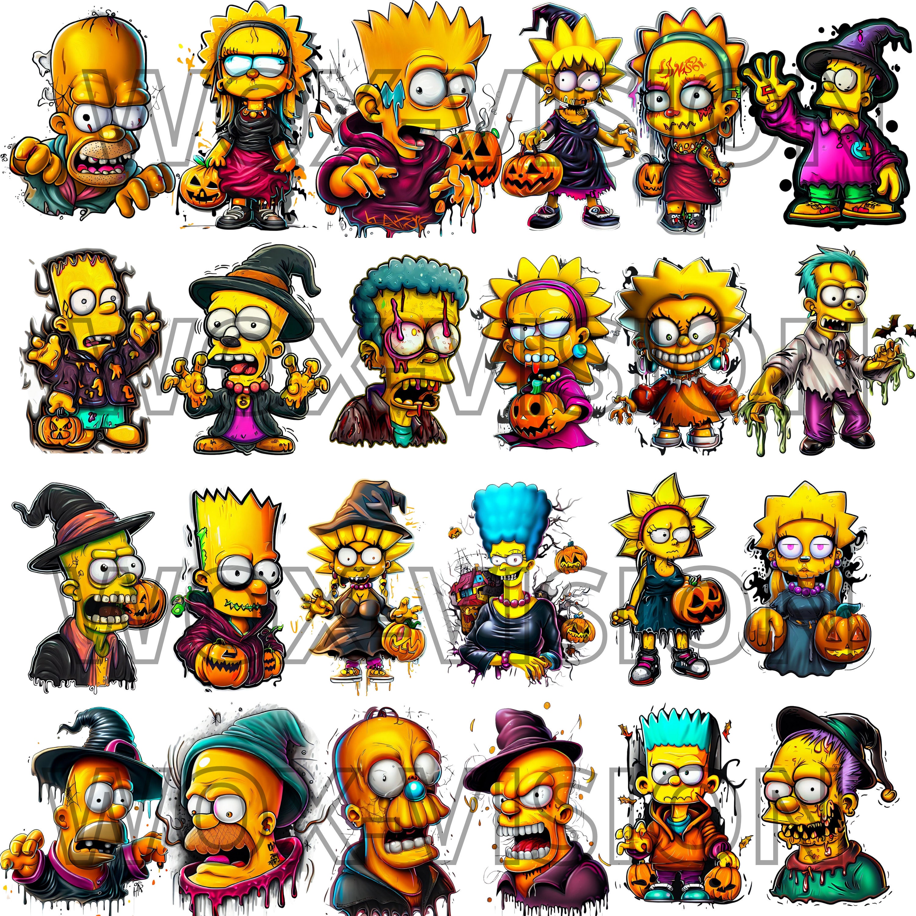 Simpsons Halloween Clipart, Simpsons Sublimation, Springfield ...
