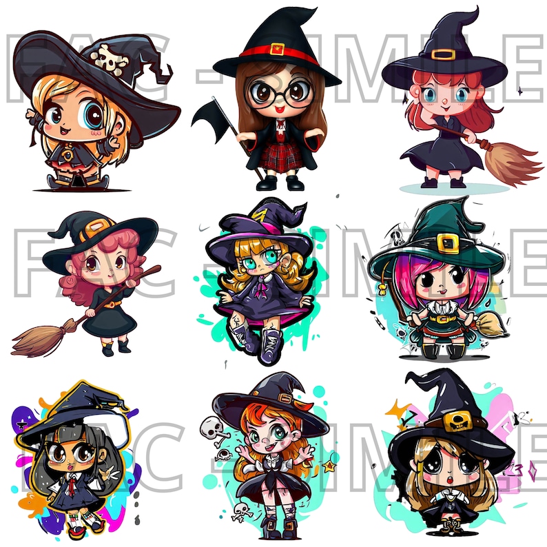 Characters Witches Halloween Clip Art Best Witch Horror Happy Halloween ...