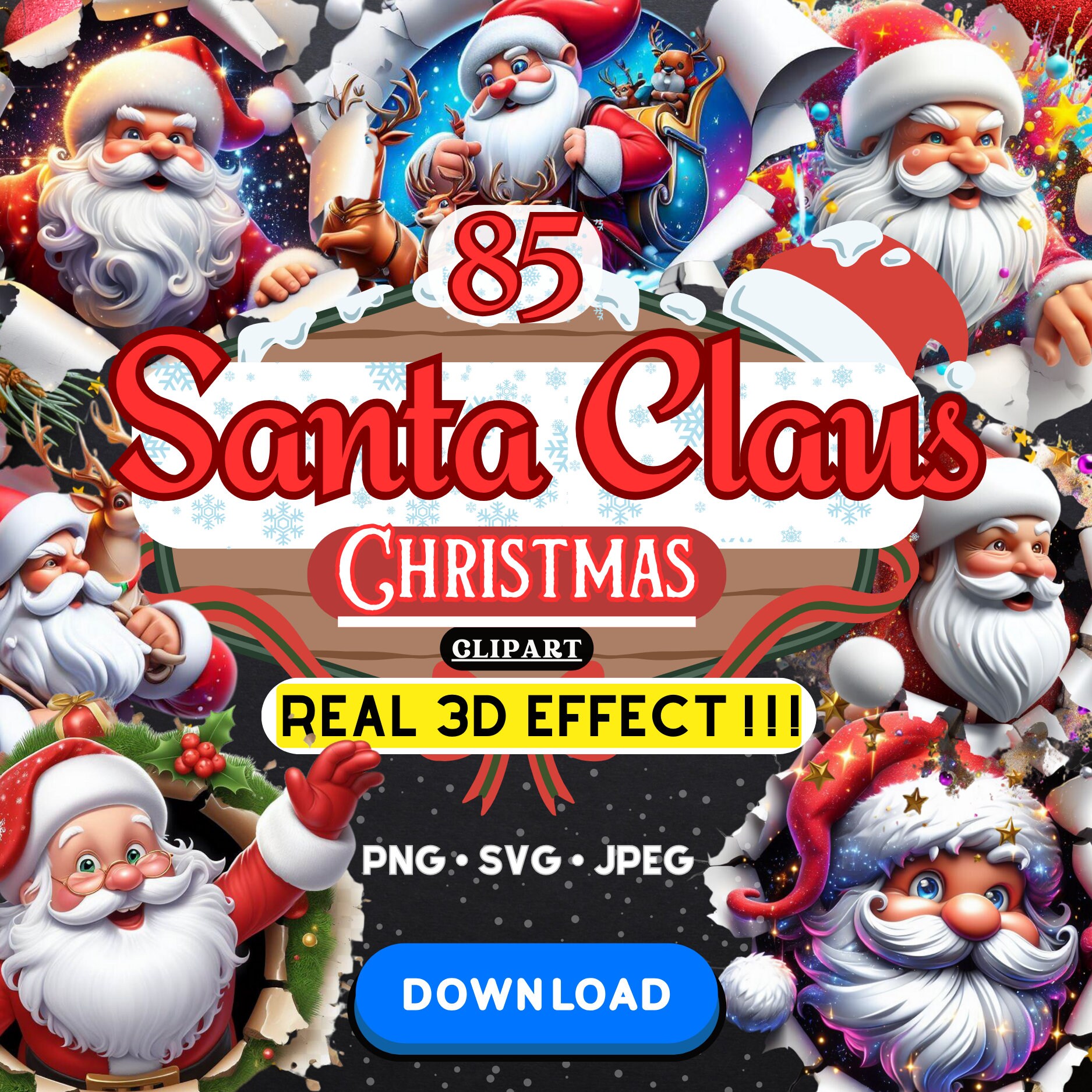 Santa Claus Clipart High Quality 3D , Santa Claus Clip Art , Christmas ...