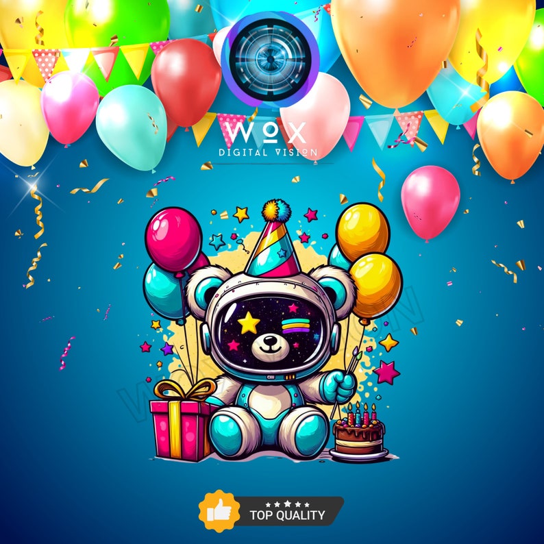 Happy Birthday Party Teddy Bear Bundle Clipart PNG Download Printable ...