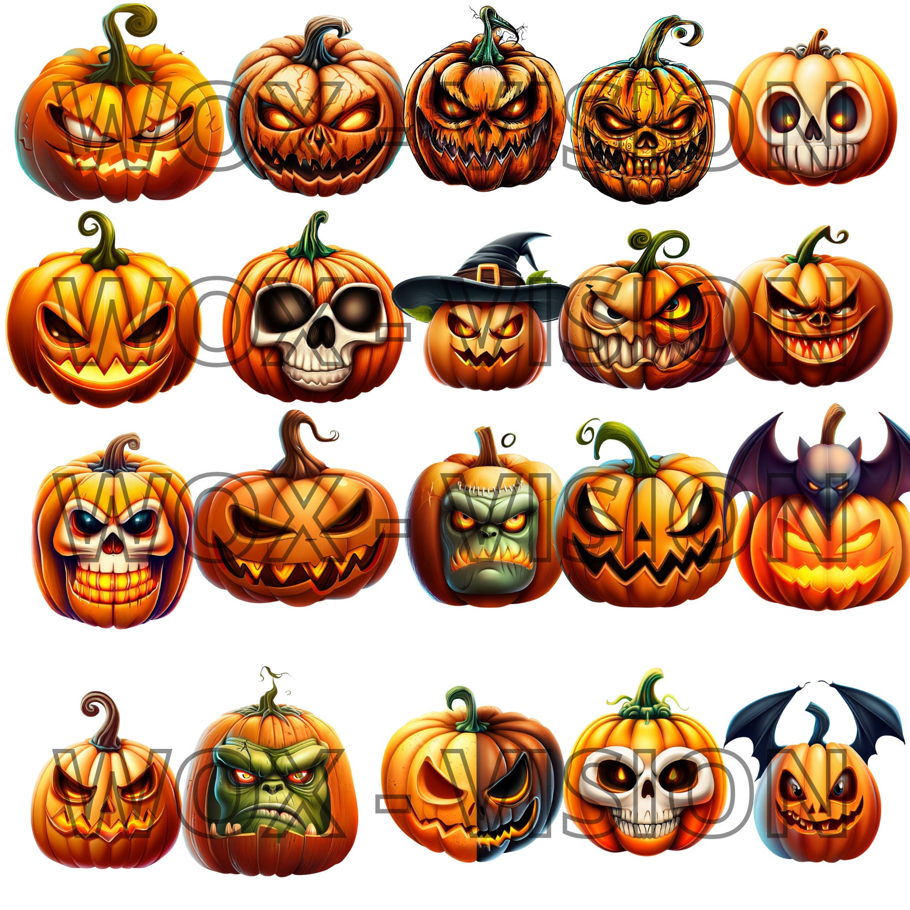 Halloween Pumpkin Images Character Clipart Bundle: 103 Graphics Designs ...