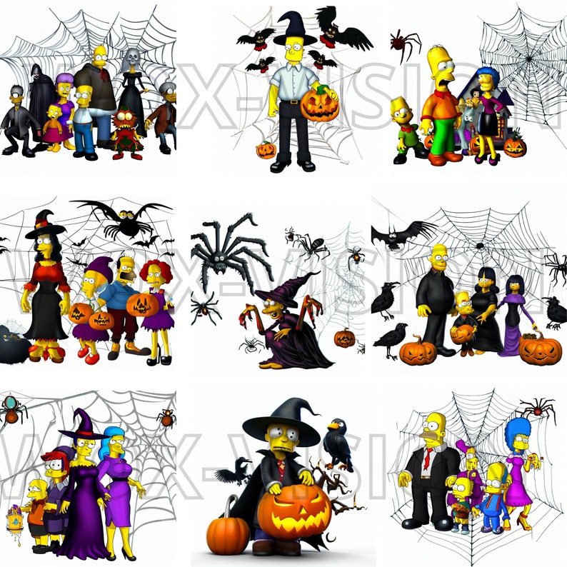 Simpsons Halloween Clipart, Simpsons Sublimation, Springfield ...