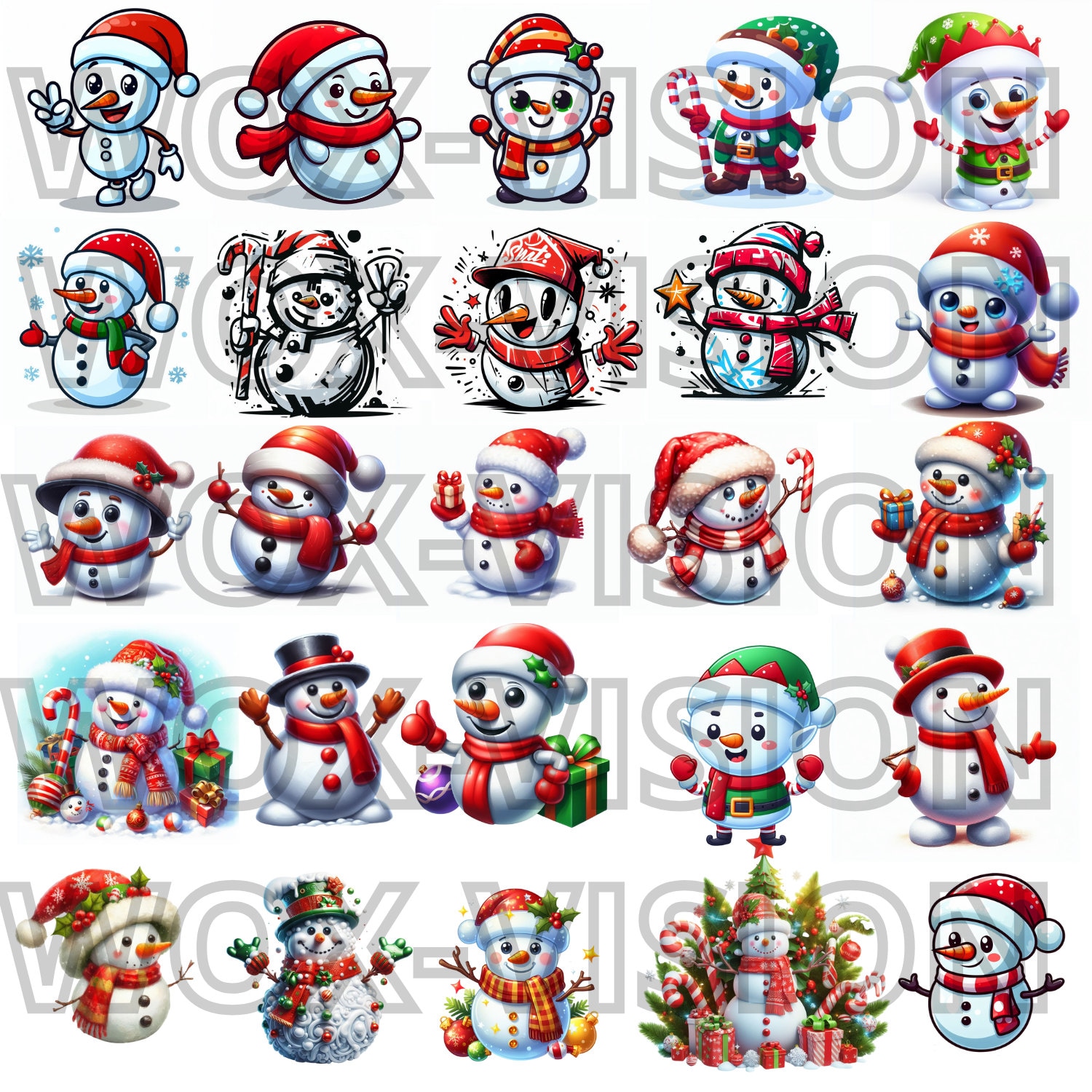 Snowman Svg , Christmas Clipart Png , Snowman Png Bundle, Xmas Snowman ...