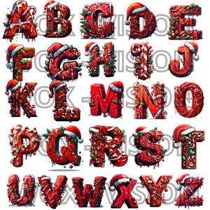 Happy Christmas Font Png Bundle Letters, Alphabet Png,graphics Design ...