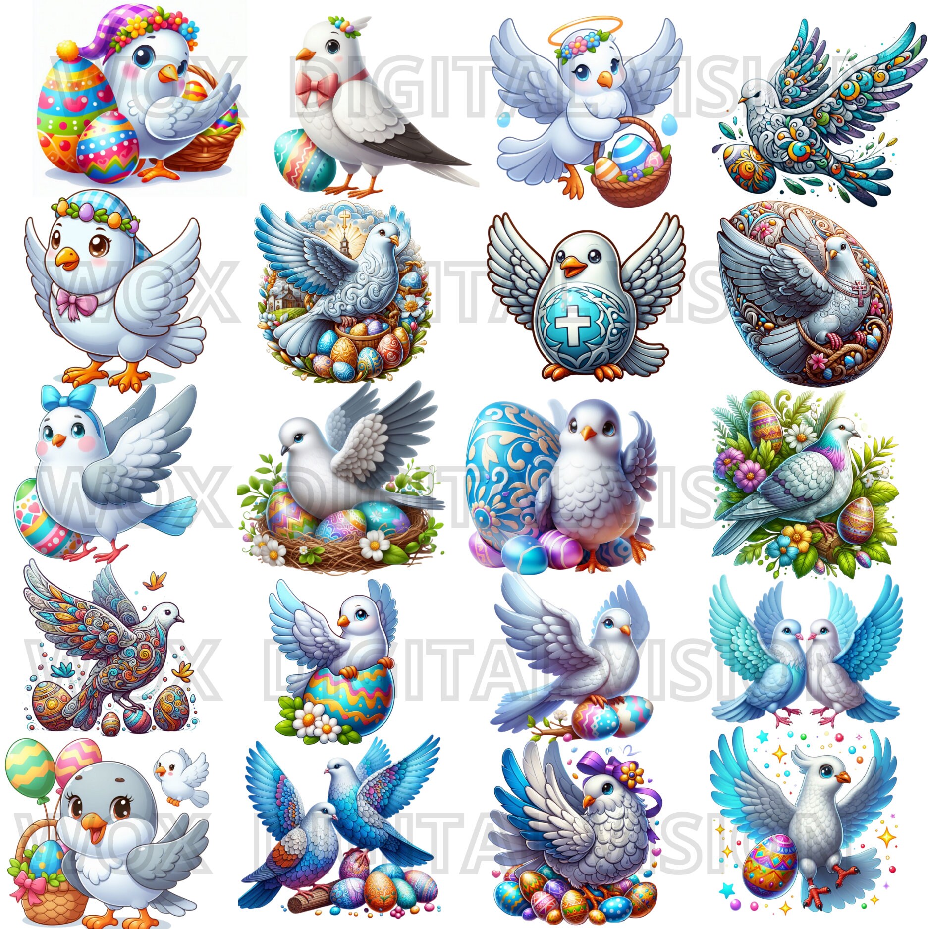 Easter Dove Clip Art Png Digital Download,easter Doves Png,bird Clip ...
