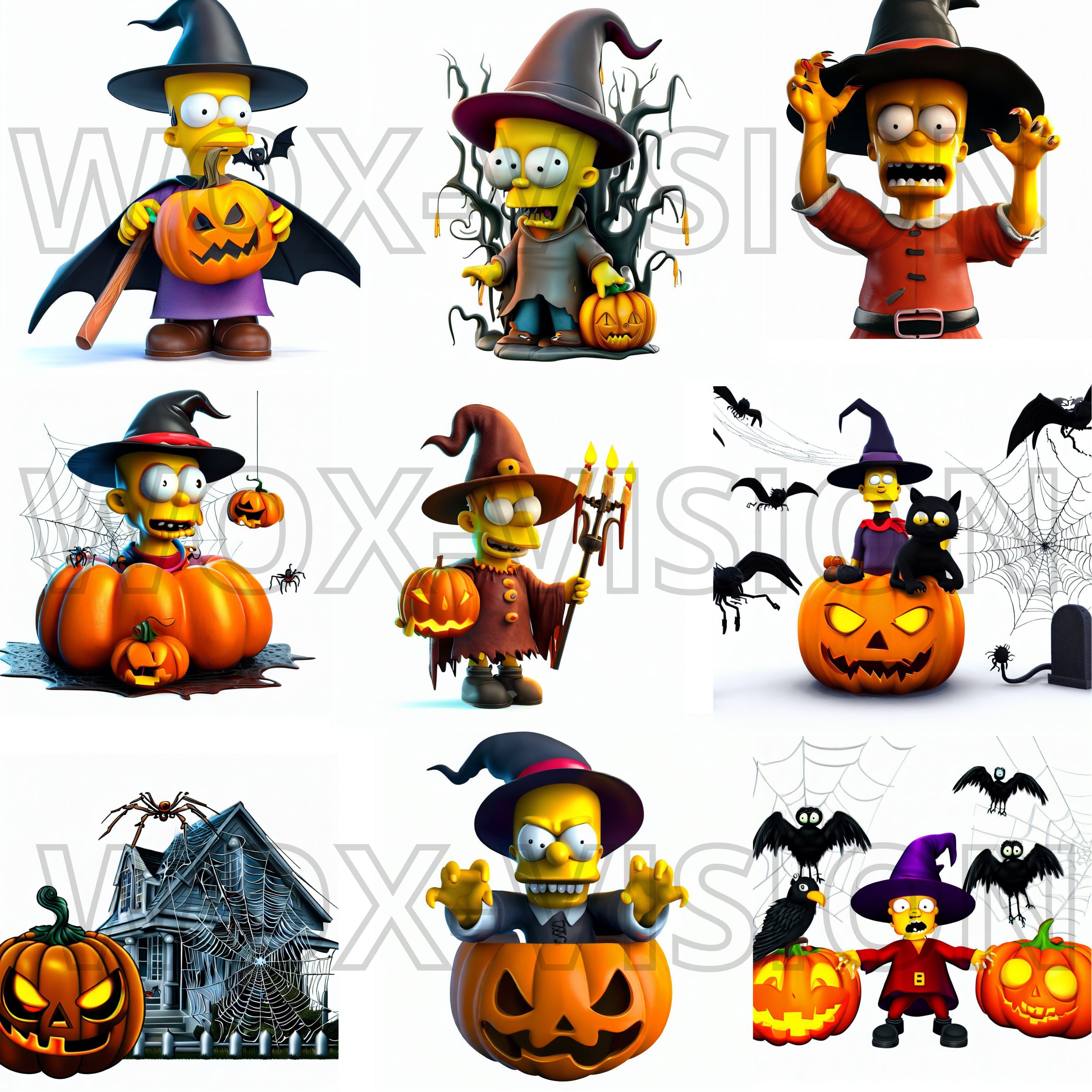 Simpsons Halloween Clipart, Simpsons Sublimation, Springfield ...