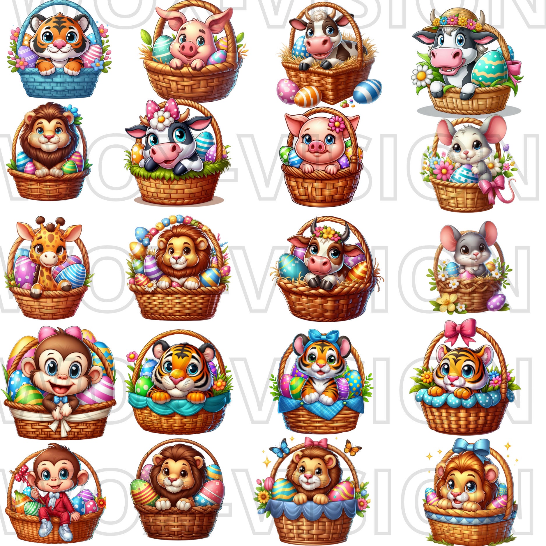 Easter Animal Clip Art PNG Spring Baby Animal Download,easter Animal ...
