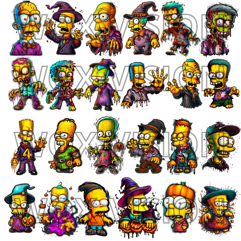 Simpsons Halloween Clipart, Simpsons Sublimation, Springfield ...