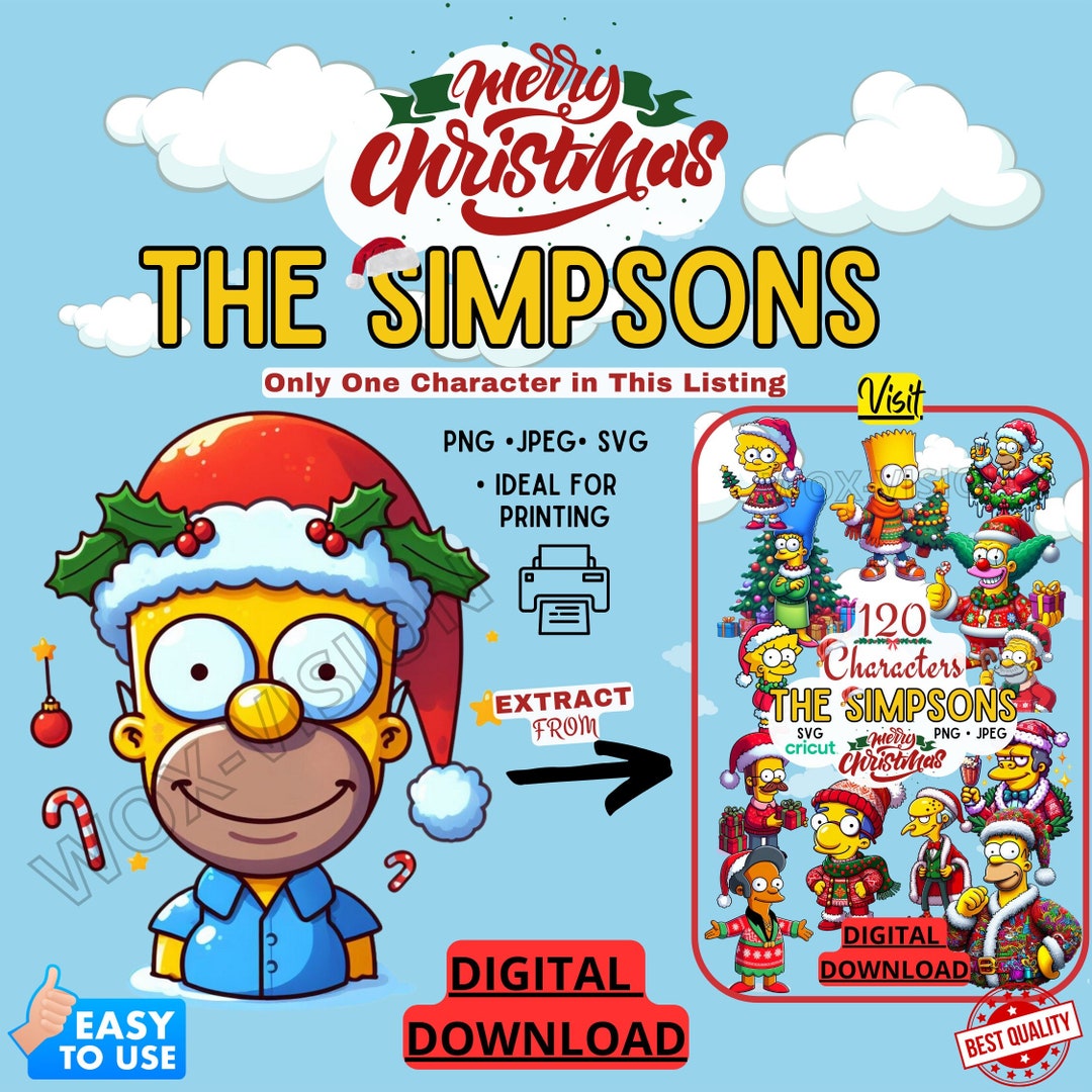 Simpsons Christmas, Homer Simpson Png, Christmas SVG, Clipart PNG ...