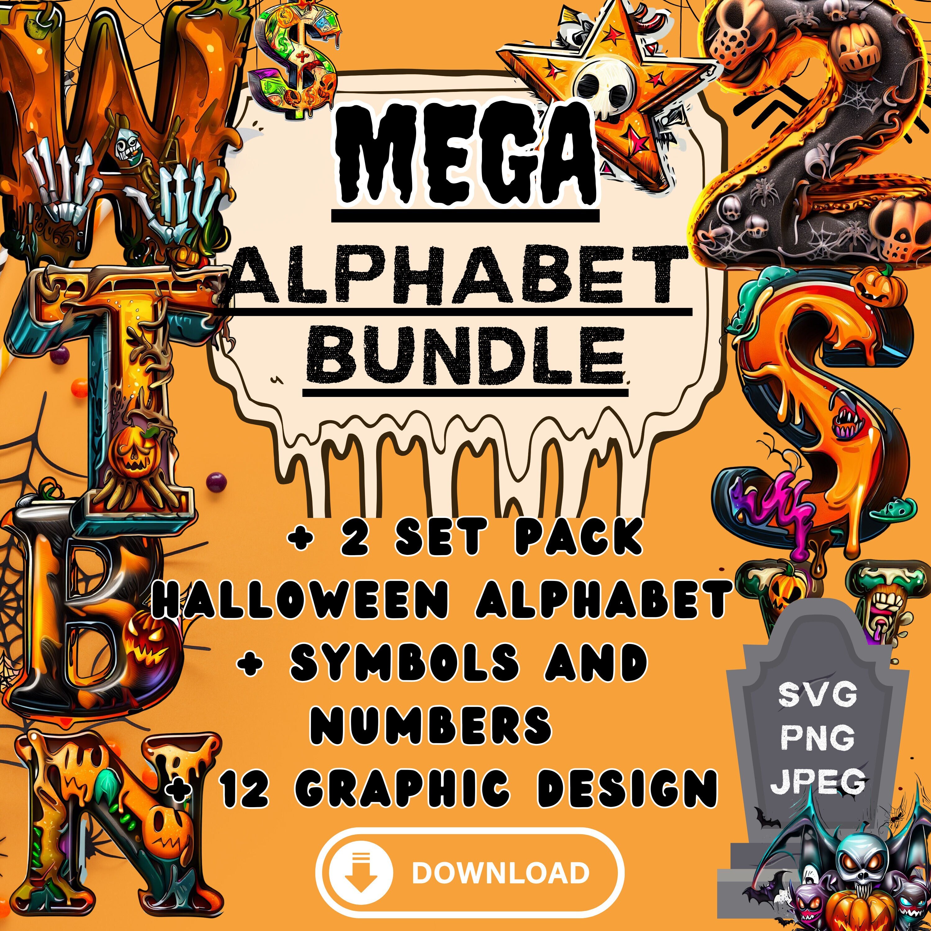 Halloween Font 2024 Spooky Font Horror Font Pumpkin Skull Font, Scary ...