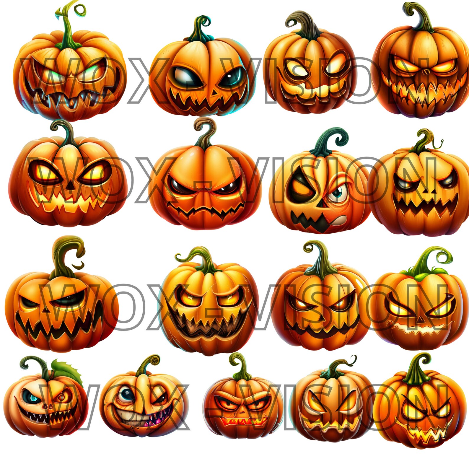 Halloween Pumpkin Images Character Clipart Bundle: 103 Graphics Designs ...