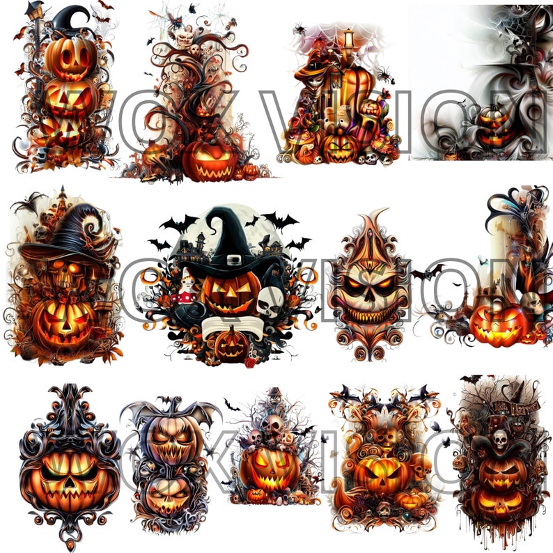Halloween Scary Character Images Clipart Graphics Bundle: Horror Movie ...