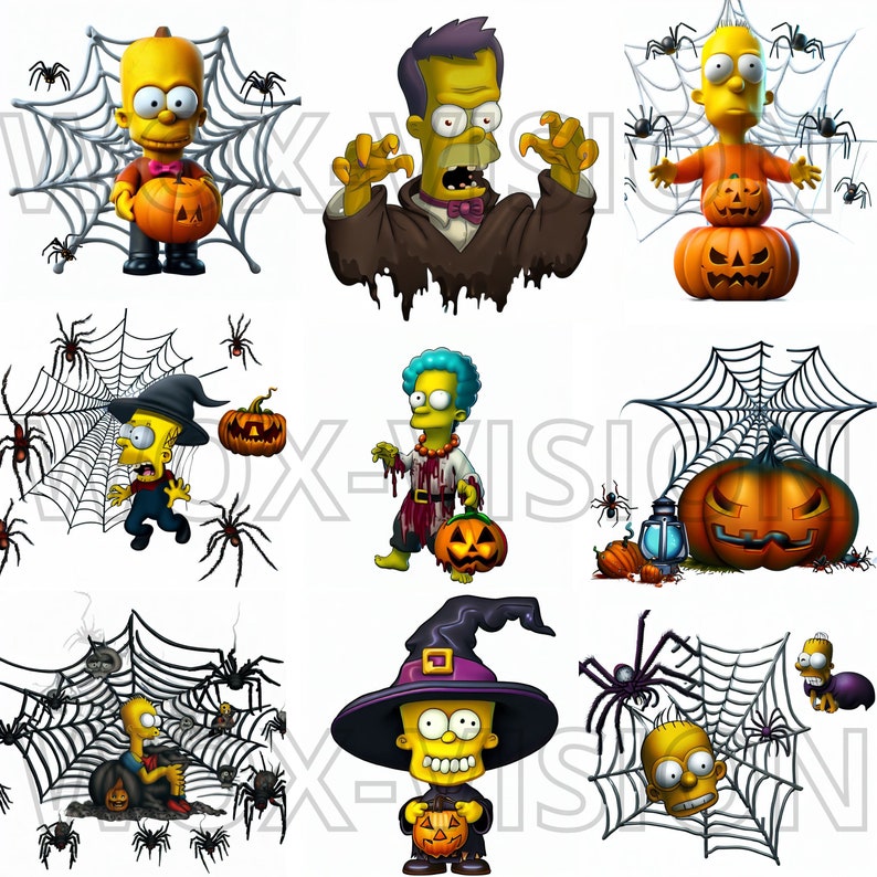 Simpsons Halloween Clipart, Simpsons Sublimation, Springfield ...