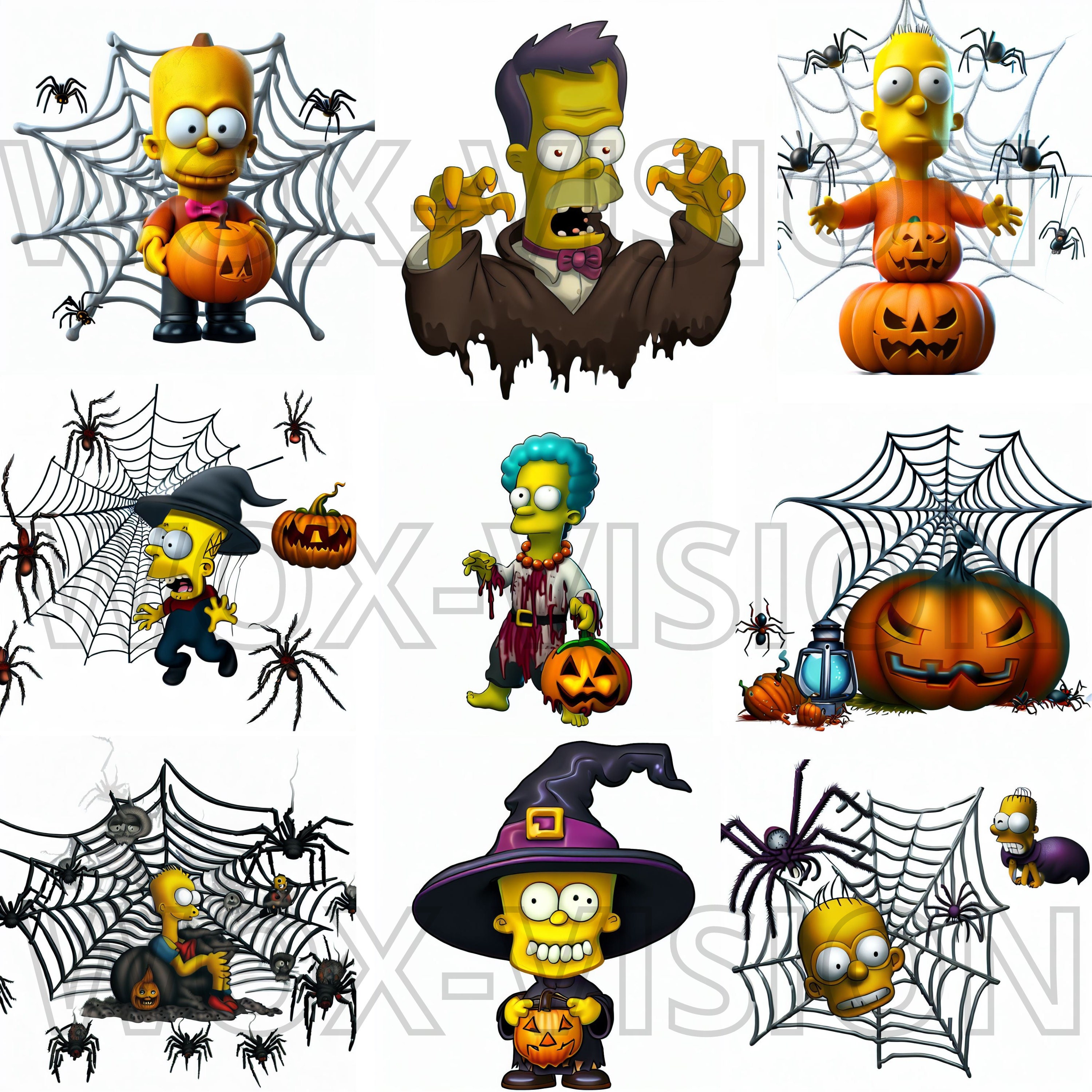 Simpsons Halloween Clipart, Simpsons Sublimation, Springfield ...
